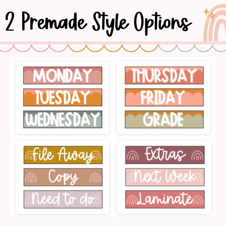 10 Drawer Cart Labels, Boho Rainbow, Decor Bundle, Calm Classroom Decor ...