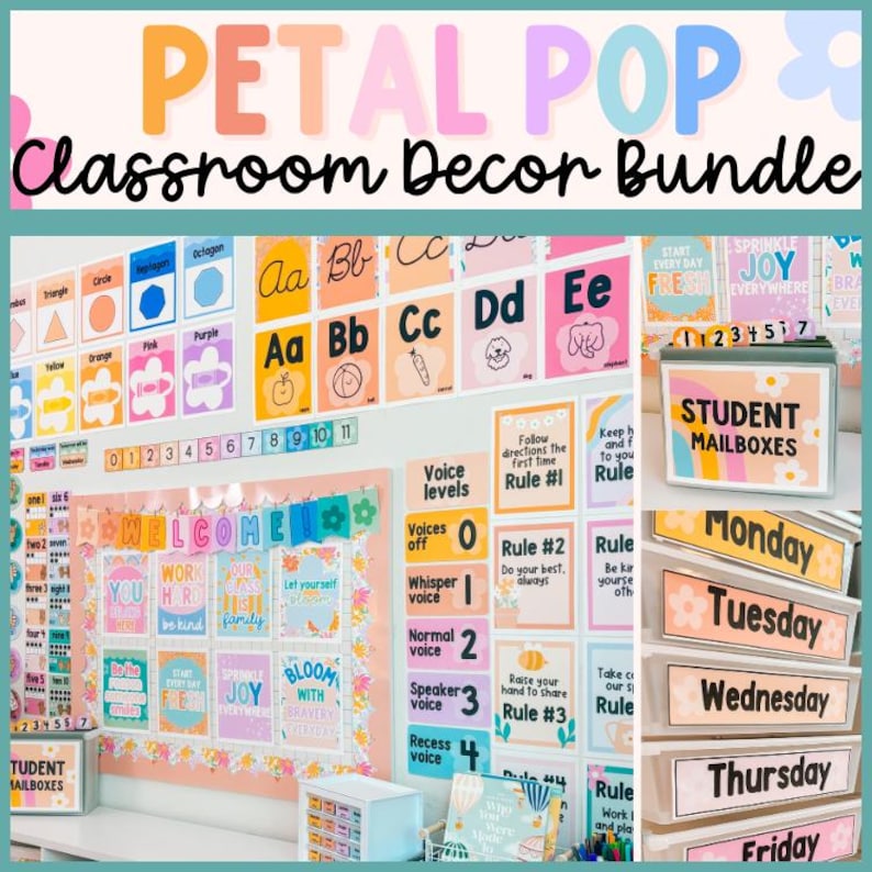 Petal Pop Pastel Classroom Decor Bundle, Calm Classroom Decor ...