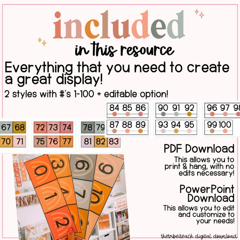 Number Line, Class Number Line, Boho Rainbow, Classroom Organization ...