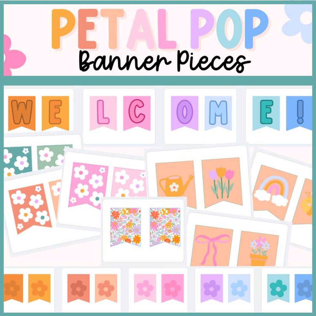Classroom Banners, Floral Classroom, Classroom Bulletin Board, Petal ...