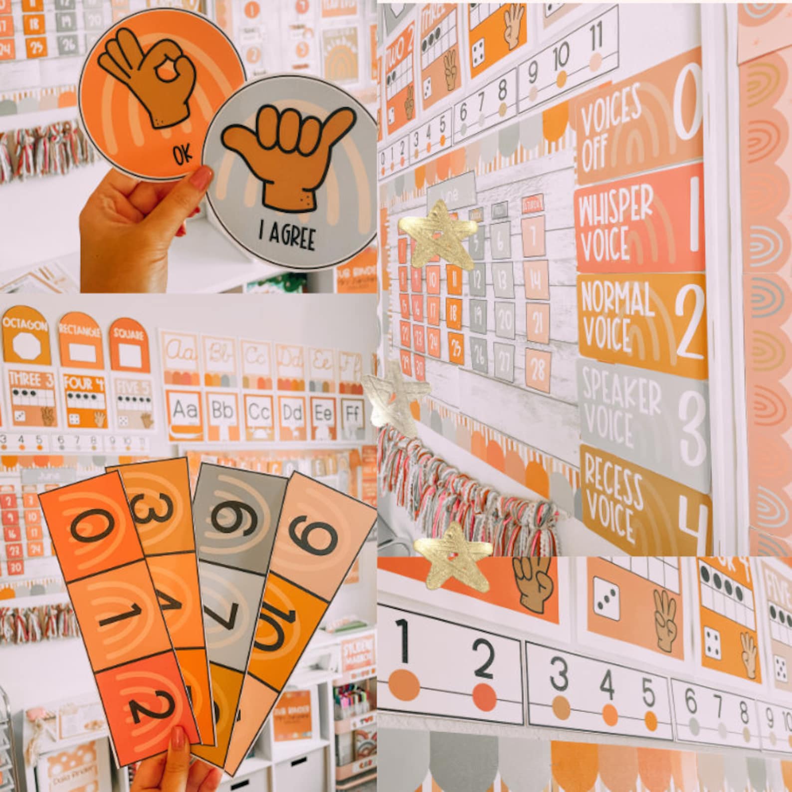 Boho Rainbow Classroom Decor Bundle, Editable, Calm Classroom Decor ...