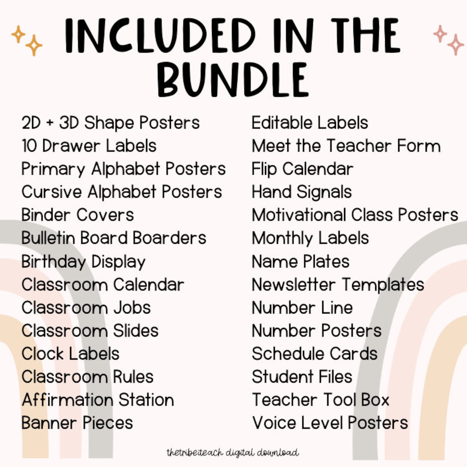 Boho Rainbow Classroom Decor Bundle, Editable, Calm Classroom Decor ...
