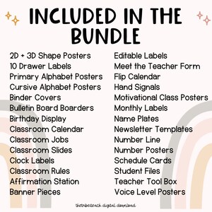 Boho Rainbow Classroom Decor Bundle, Editable, Calm Classroom Decor ...