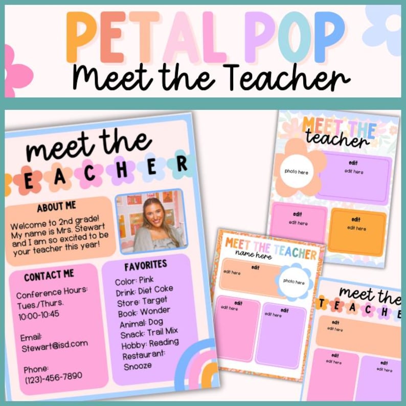 Meet the Teacher, Pastel Classroom, Floral Classroom, Bright Classroom ...