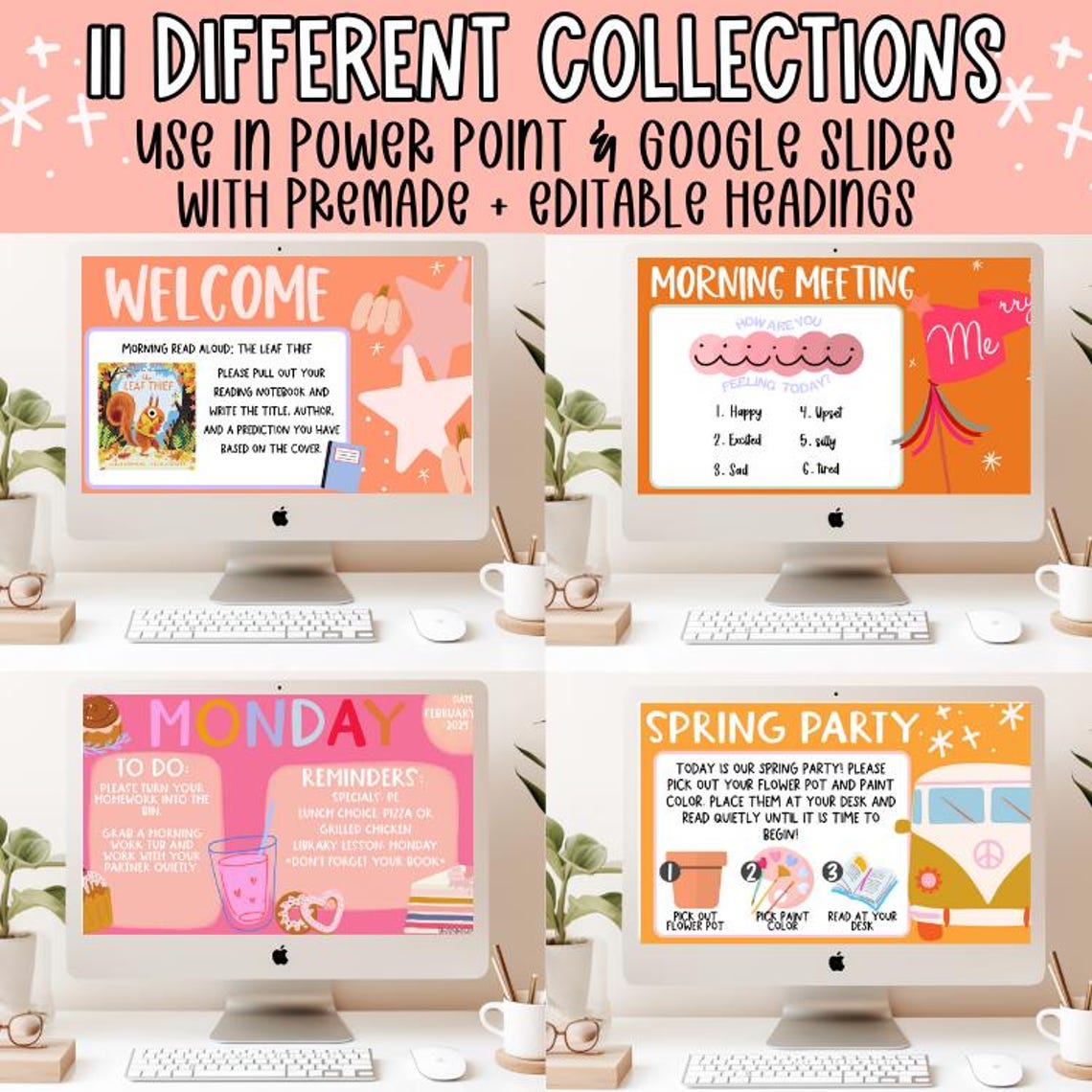 Seasonal Classroom Slides, Year Long Slides, Classroom Slides, Daily ...