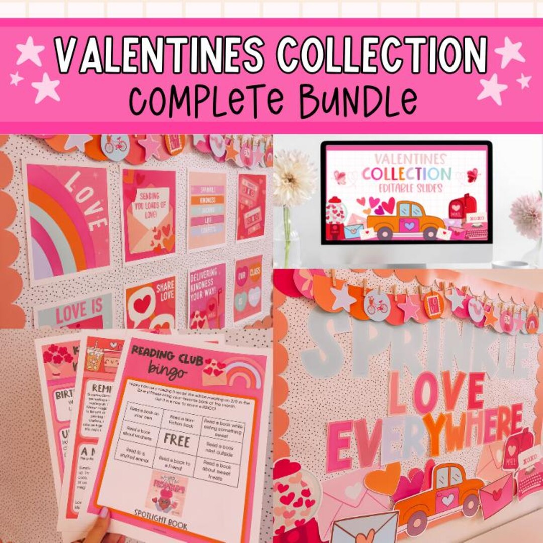 Valentine's Day Classroom Decor Bundle, February Bulletin Board ...