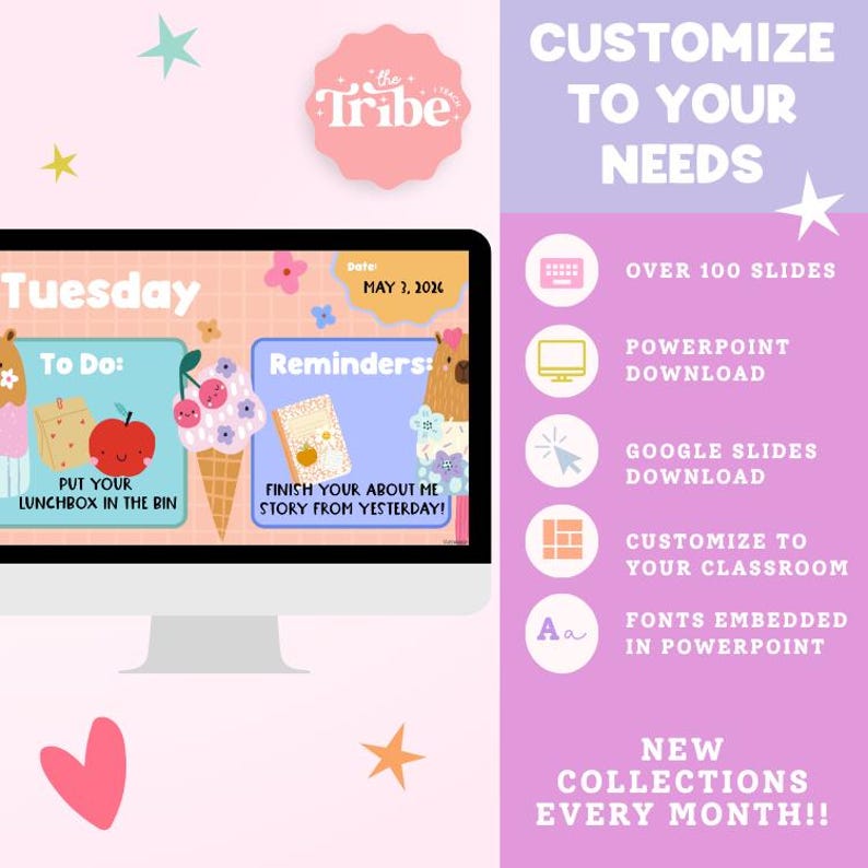 May Classroom Slides, Daily Slides, Editable Slide Template, Classroom ...
