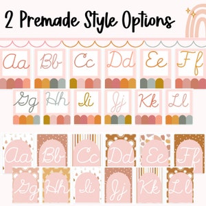 Cursive Alphabet Posters, Boho Rainbow, Decor Bundle, Calm Classroom ...