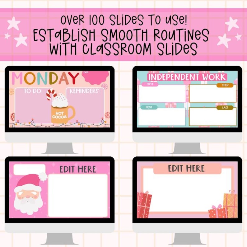Christmas Classroom Slides, Daily Slides, Editable Slide Templates ...