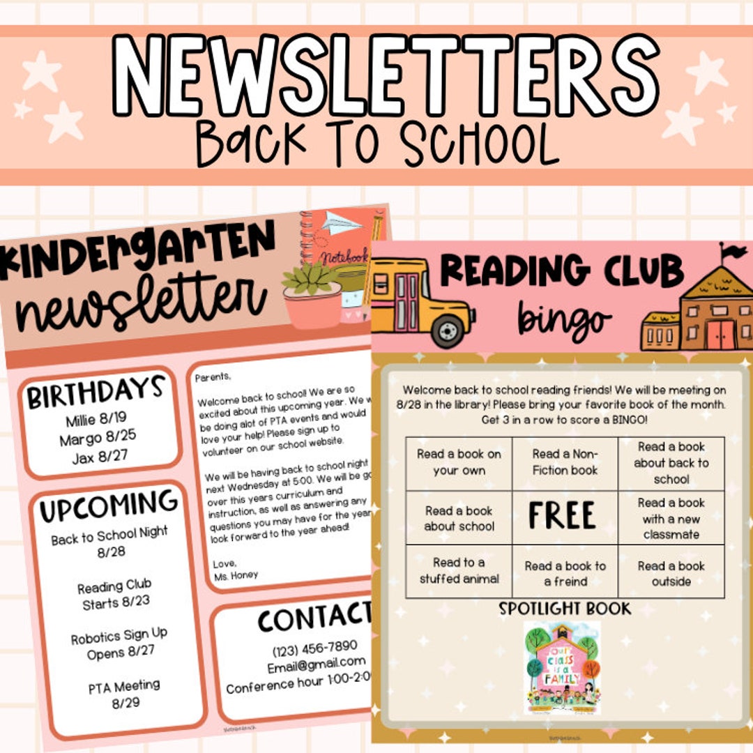 Newsletter Template, Class Newsletter, Back to School, Editable ...