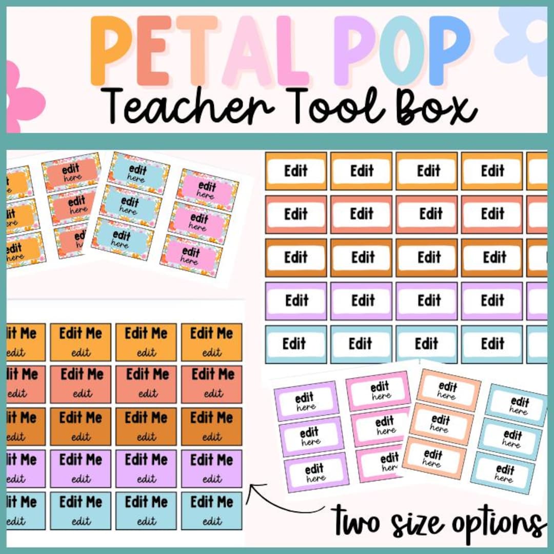 Teacher Toolbox, Pastel Classroom, Floral Classroom, Editable Labels ...