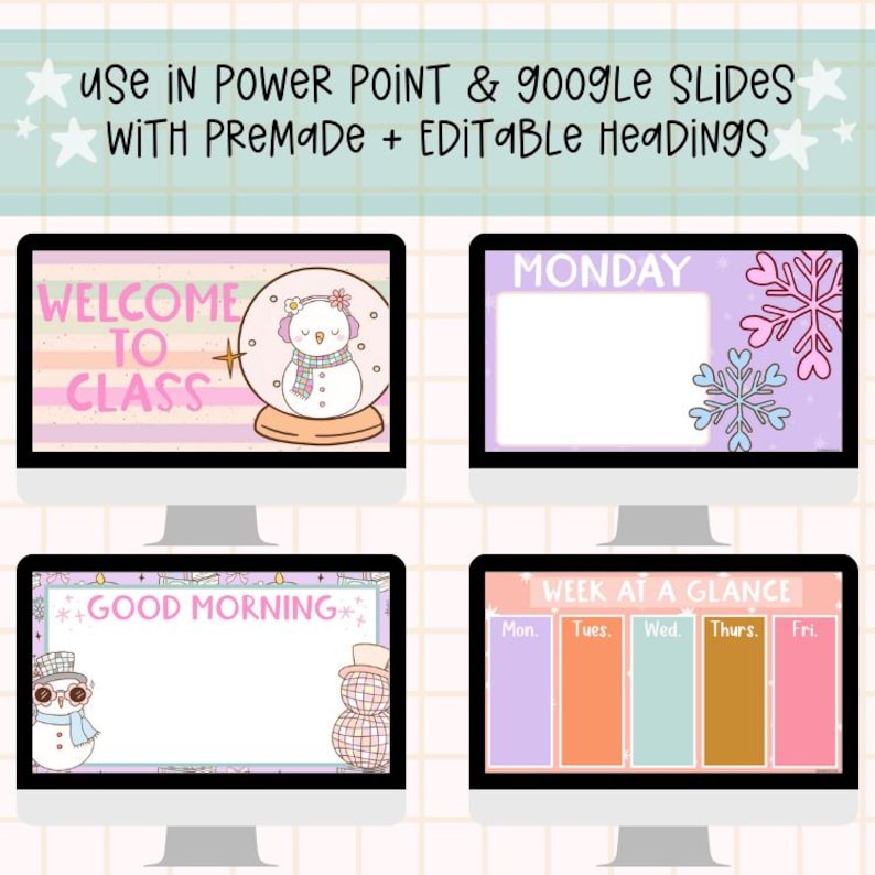 Winter Classroom Slides, Daily Slides, Editable Slide Templates ...