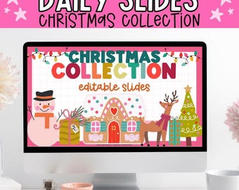 Christmas Classroom Slides, Daily Slides, Editable Slide Templates ...