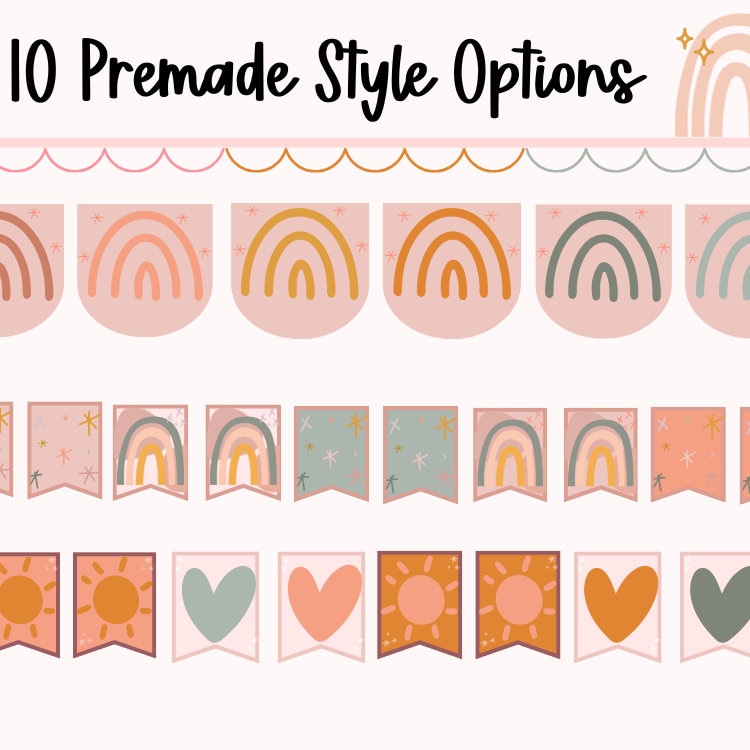 Banner Pieces, Classroom Banner, Boho Rainbow, Classroom Organization ...