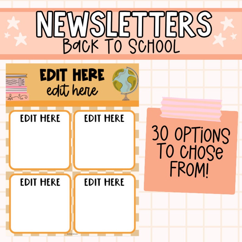 Newsletter Template, Class Newsletter, Back to School, Editable ...