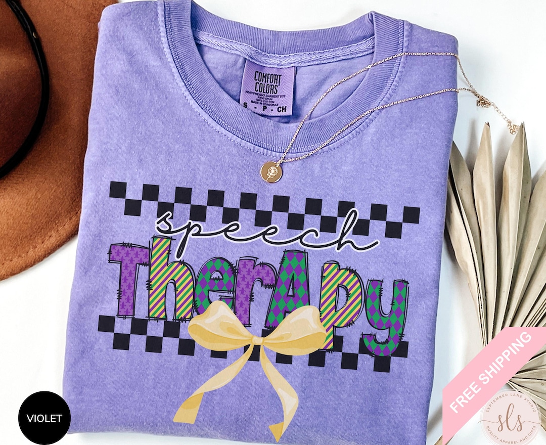 Speech Therapy Mardi Gras Shirt,speech Therapist T Shirt,slp Shirt ...