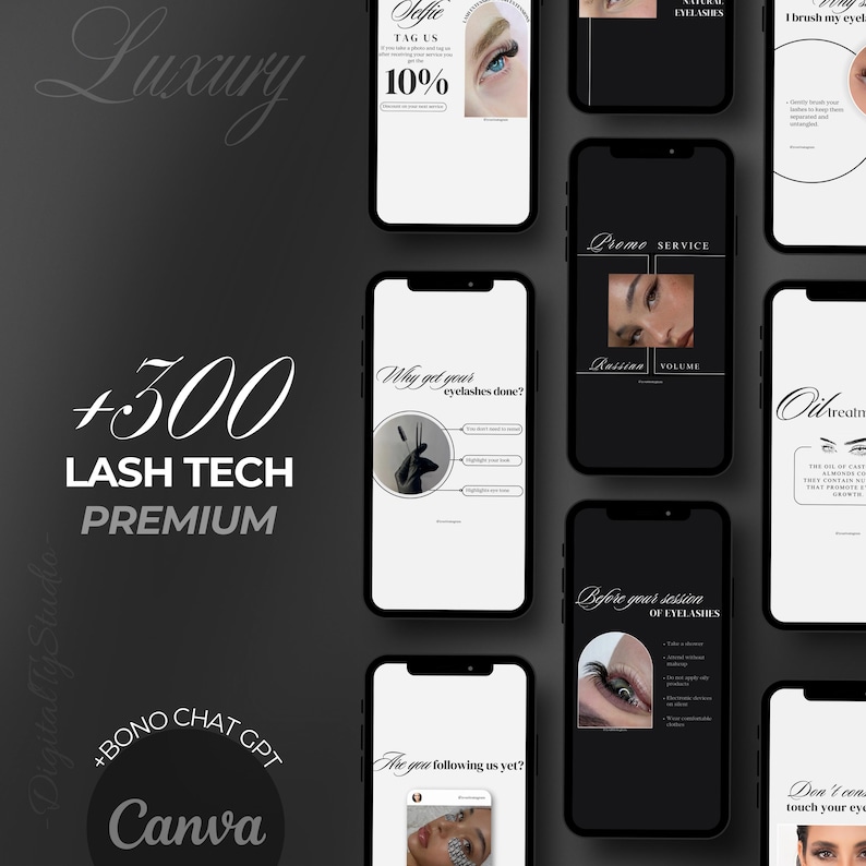 Lash Tech Artist Instagram Template - Instagram Social Media Templates ...