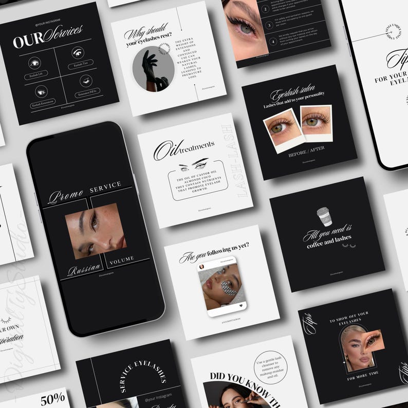 Lash Tech Artist Instagram Template - Instagram Social Media Templates ...