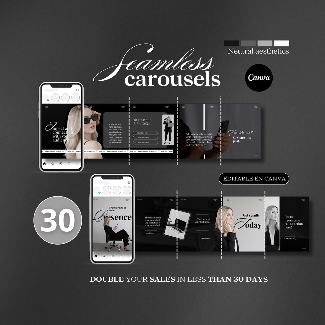 Canva Continuous Carousel Template - Seamless Carousels -templates for ...