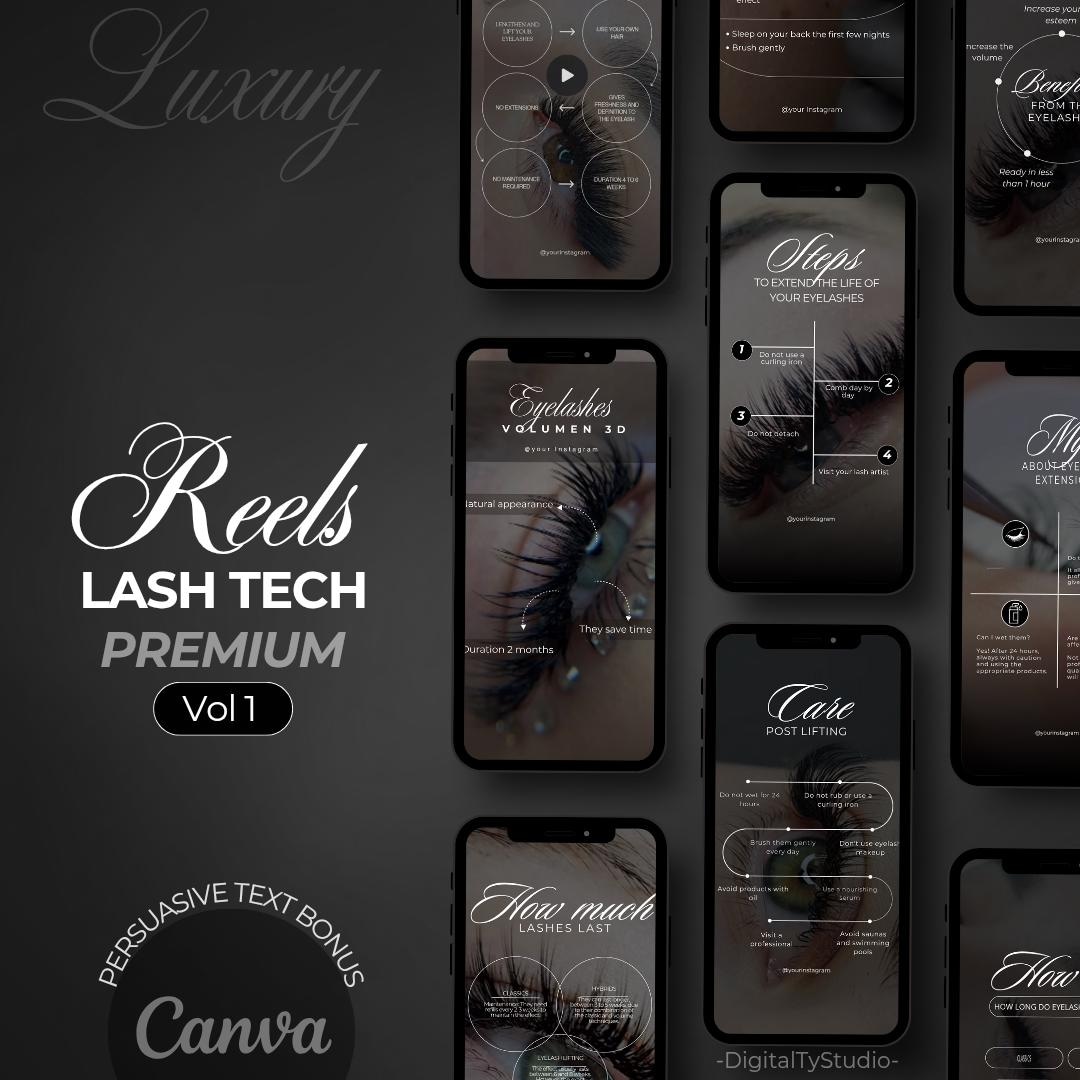 Video Reels Templates for Lash Artist Instagram/ Lash Tech Instagram ...