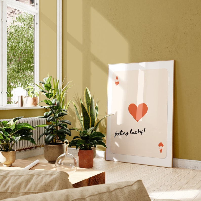 Feeling Lucky!, Aesthetic Digital Art Print for Home and Bedroom - Etsy