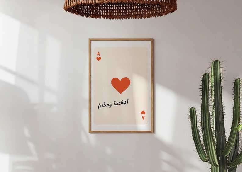 Feeling Lucky!, Aesthetic Digital Art Print for Home and Bedroom - Etsy