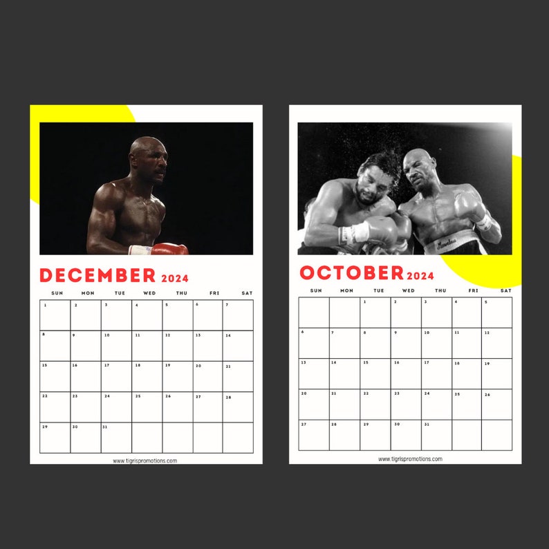 Marvin Hagler 2024 Calendar Printable Boxer 2024 Calendar Digital ...