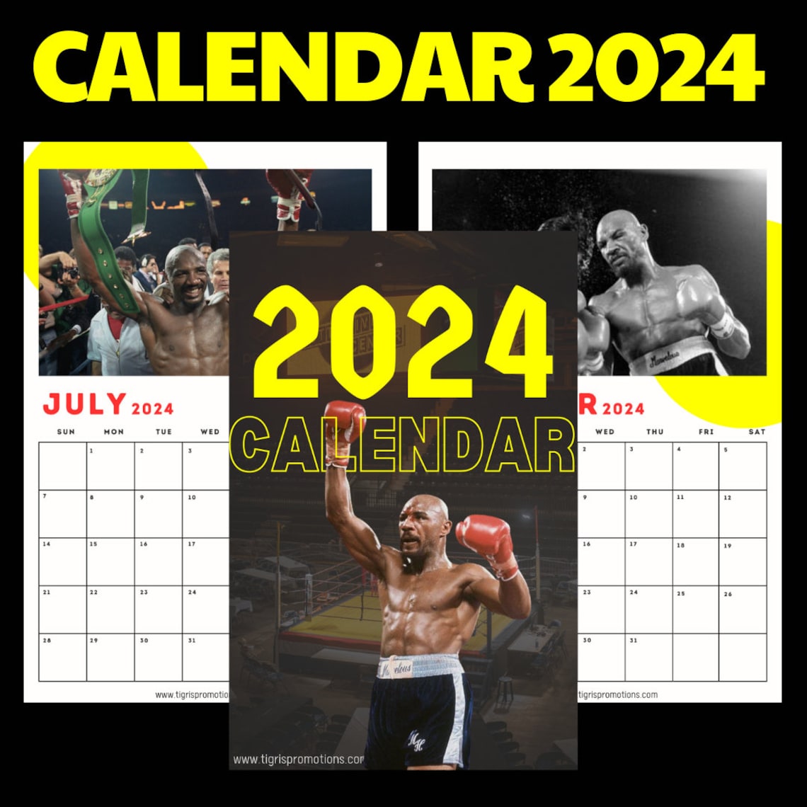 Marvin Hagler 2024 Calendar Printable Boxer 2024 Calendar Digital ...