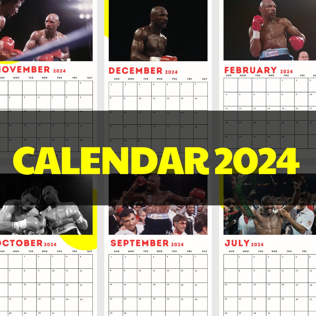 Marvin Hagler 2024 Calendar Printable Boxer 2024 Calendar Digital ...