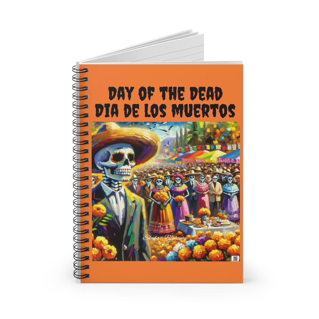 Día De Muertos Spiral Notebook - Ruled Line, Day of the Dead Journal ...