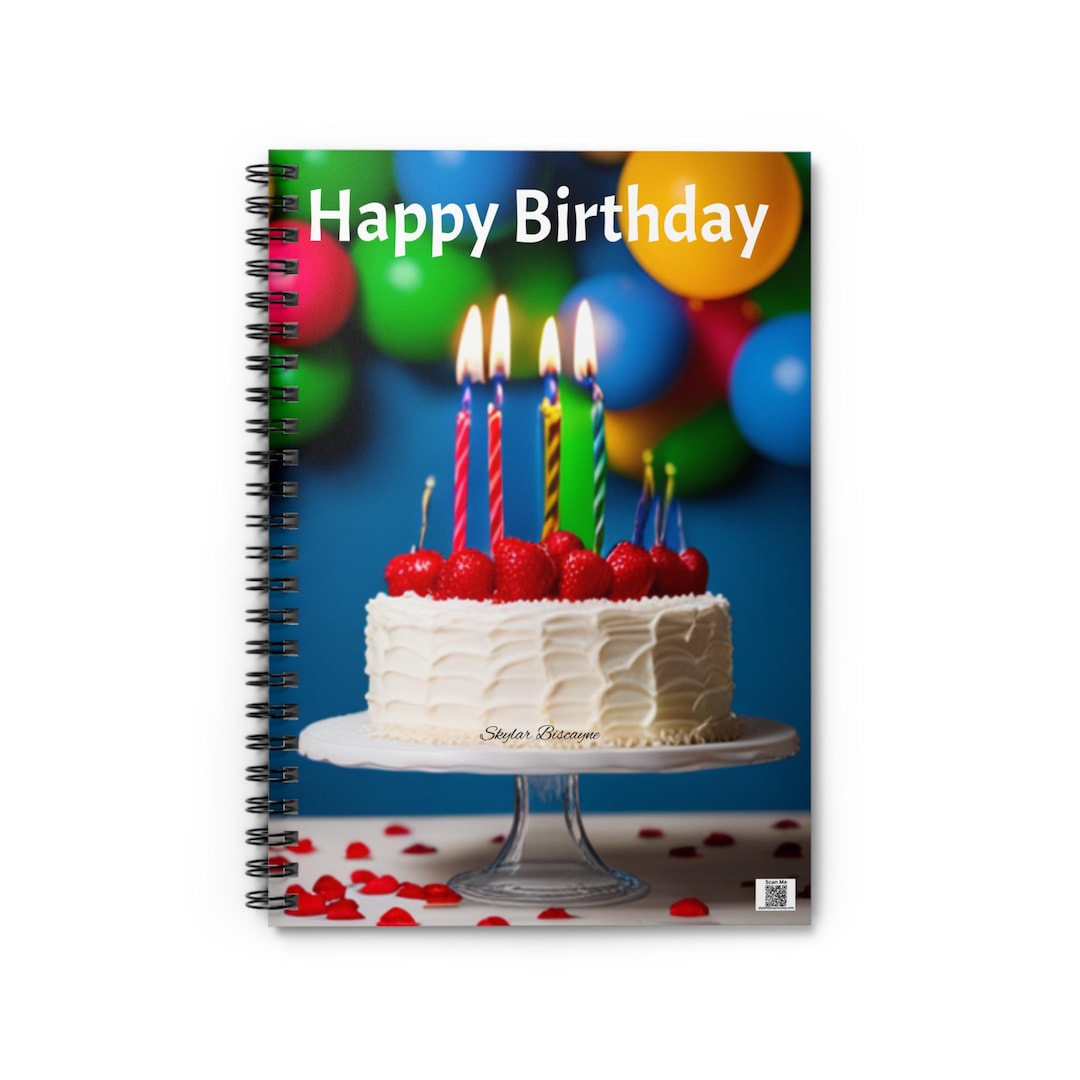 Happy Birthday Cake Spiral Notebook Gift - Etsy