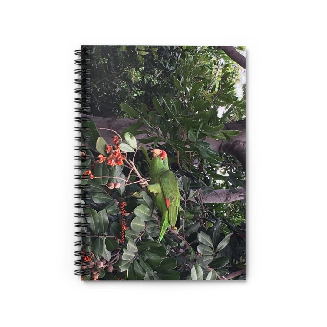 Spiral Notebook - Green Parrot Design, Tropical Bird Journal for ...