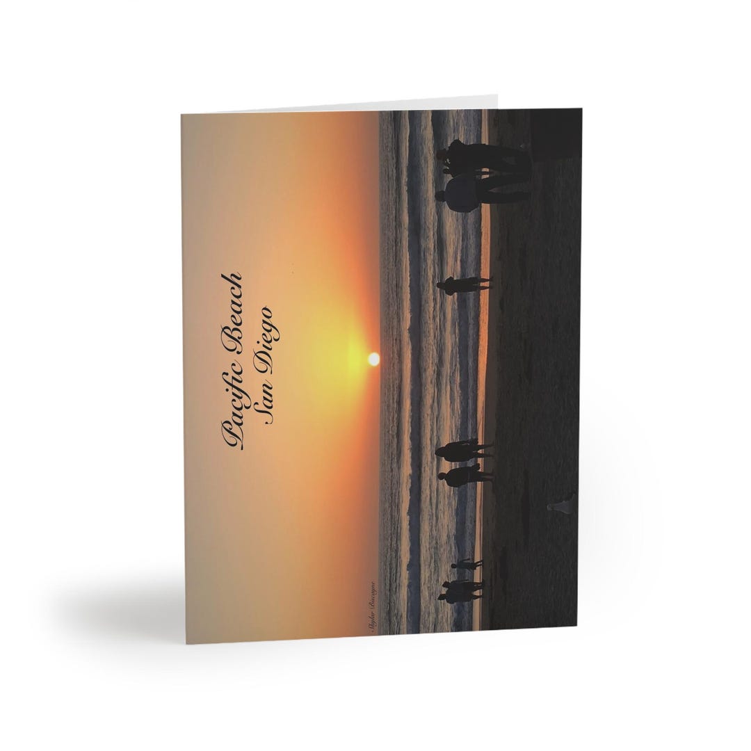 Pacific Beach Sunset Greeting Cards With Envelopes, Pacific Beach ...