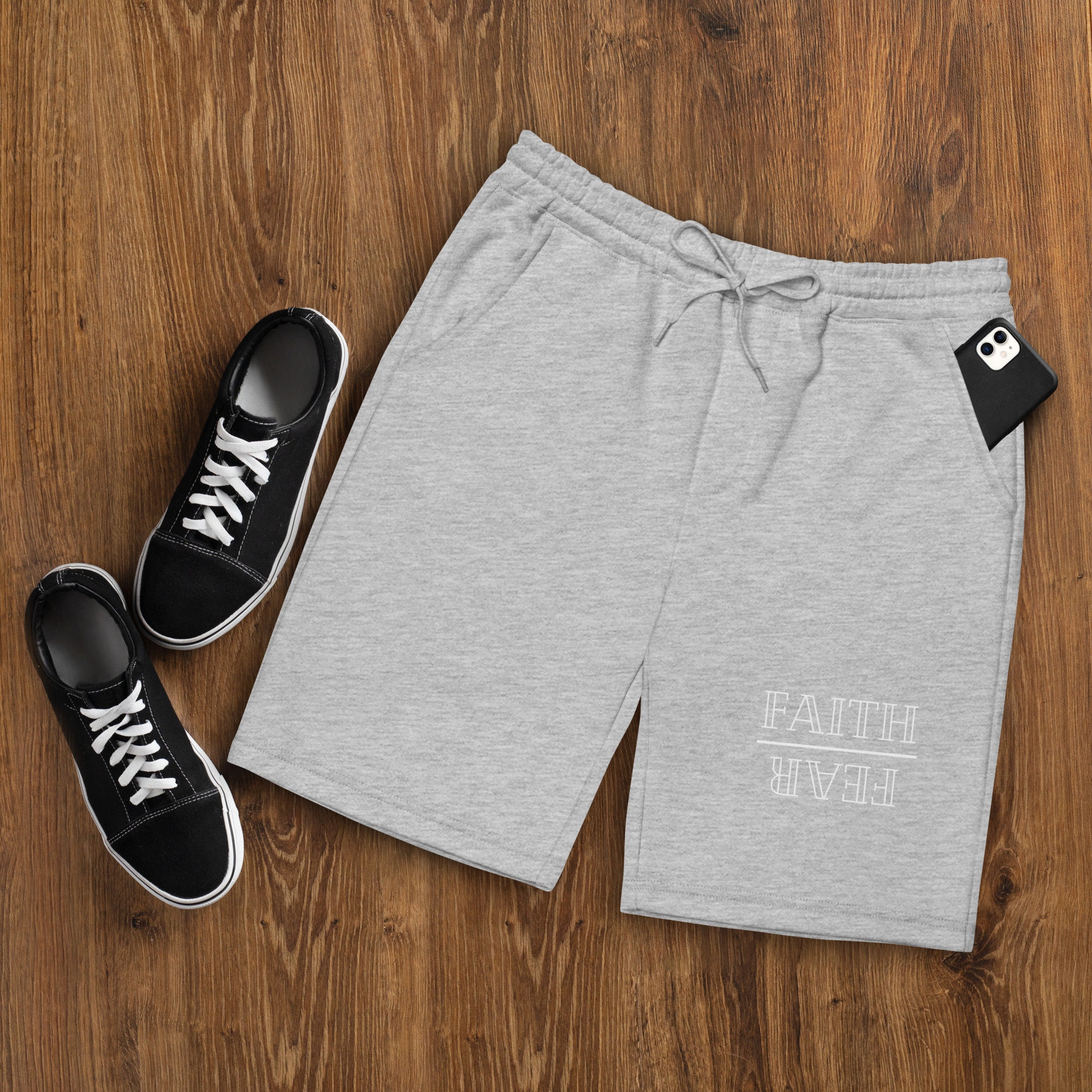 Faith Over Fear Men's Fleece Shorts - Etsy