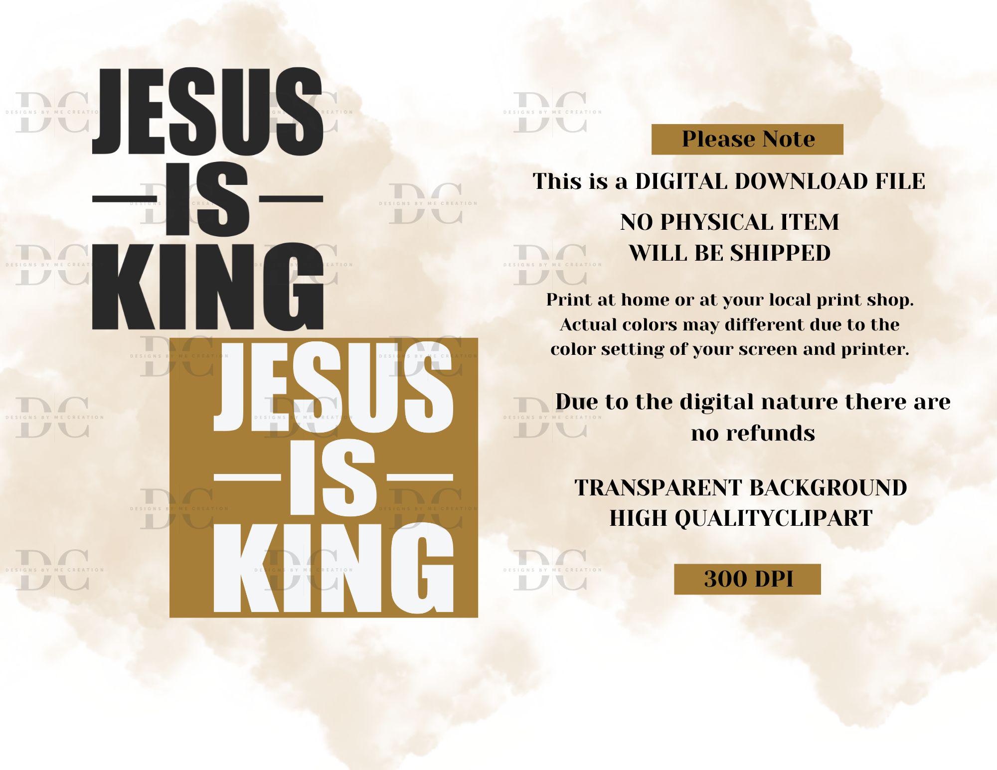 Jesus is King SVG, Religious Writing Christian Bible Verse T-shirt ...