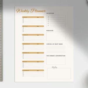 2025 Minimalist Printable Weekly Planner Including Priority List ...