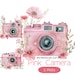 Pink Camera Clipart, Set of 3, PNG, Instant Digital Download ...