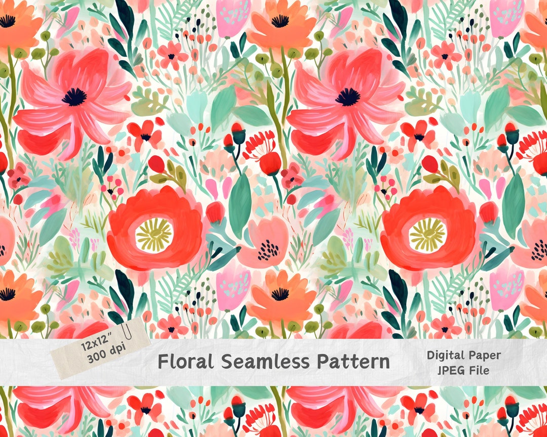 Floral Seamless Pattern, Floral Seamless, Watercolor Floral Seamless ...