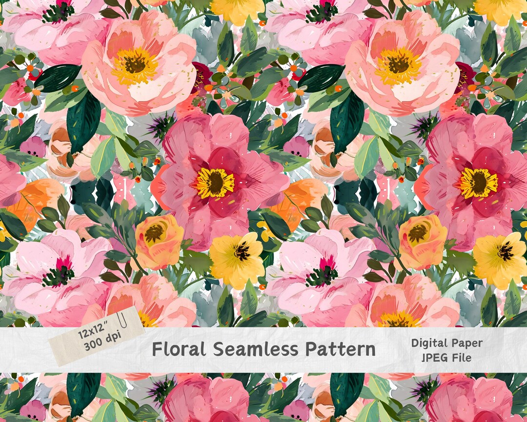 Floral Seamless Pattern, Floral Seamless, Watercolor Floral Seamless ...