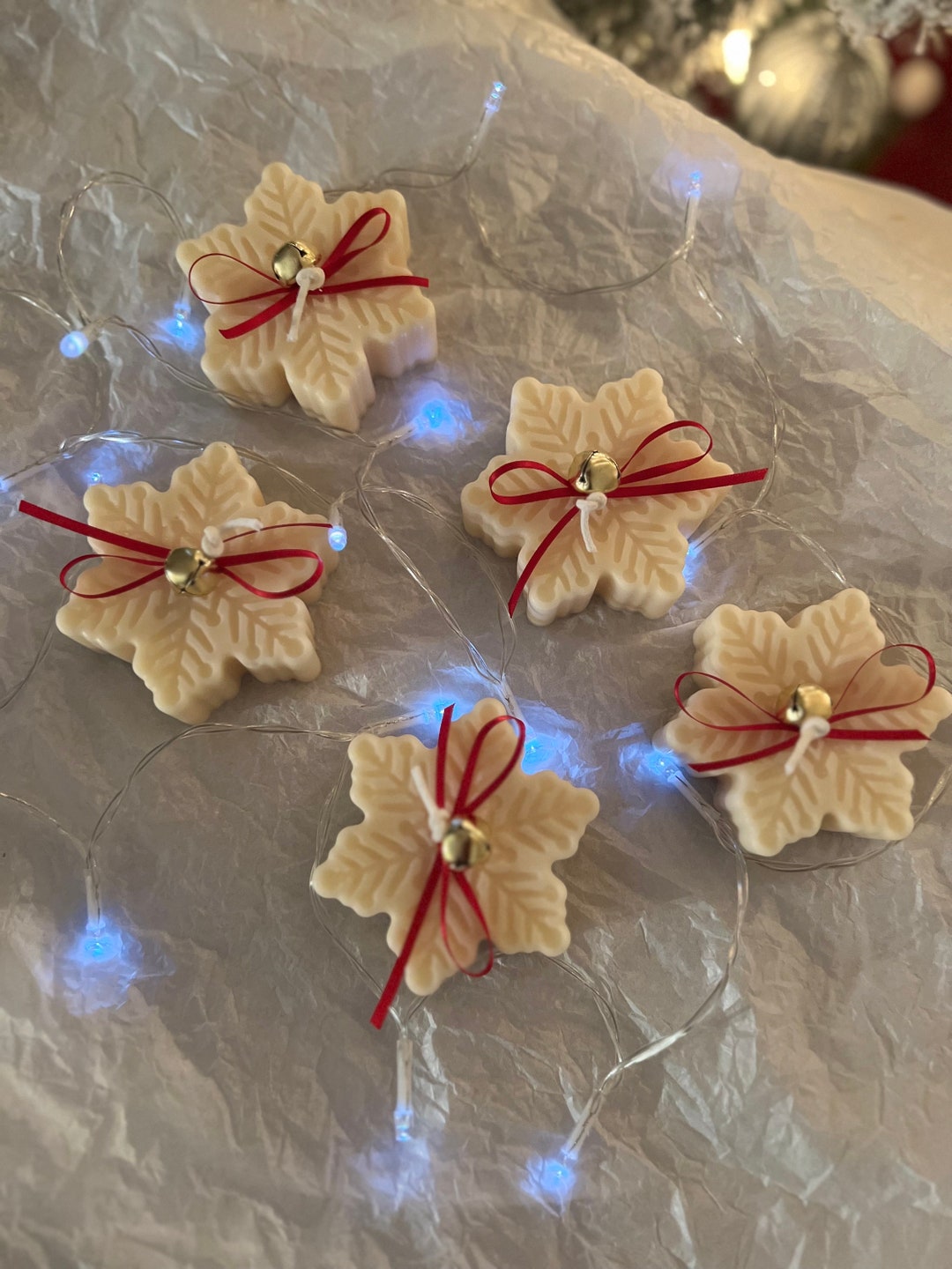 Snowflake Candle | Christmas Decorative Candle | Snowflake Holiday ...