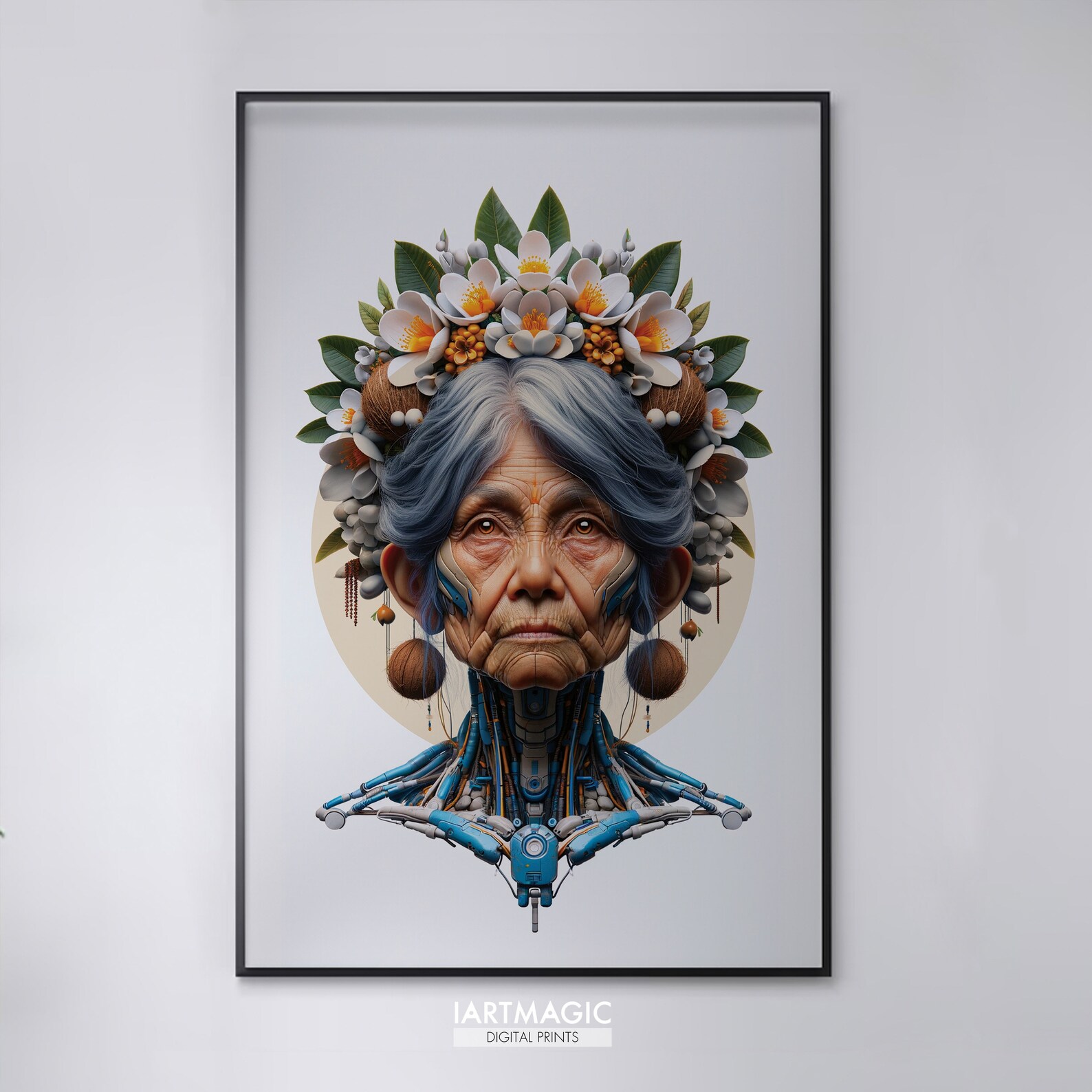 Ancient Futurist Cyborg Grandma, PRINTABLE Wall Art Print | Digital ...