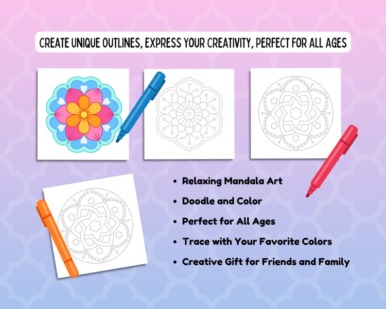 Simple Mandala Tracing and Coloring Pages | Relaxing Designs for ...