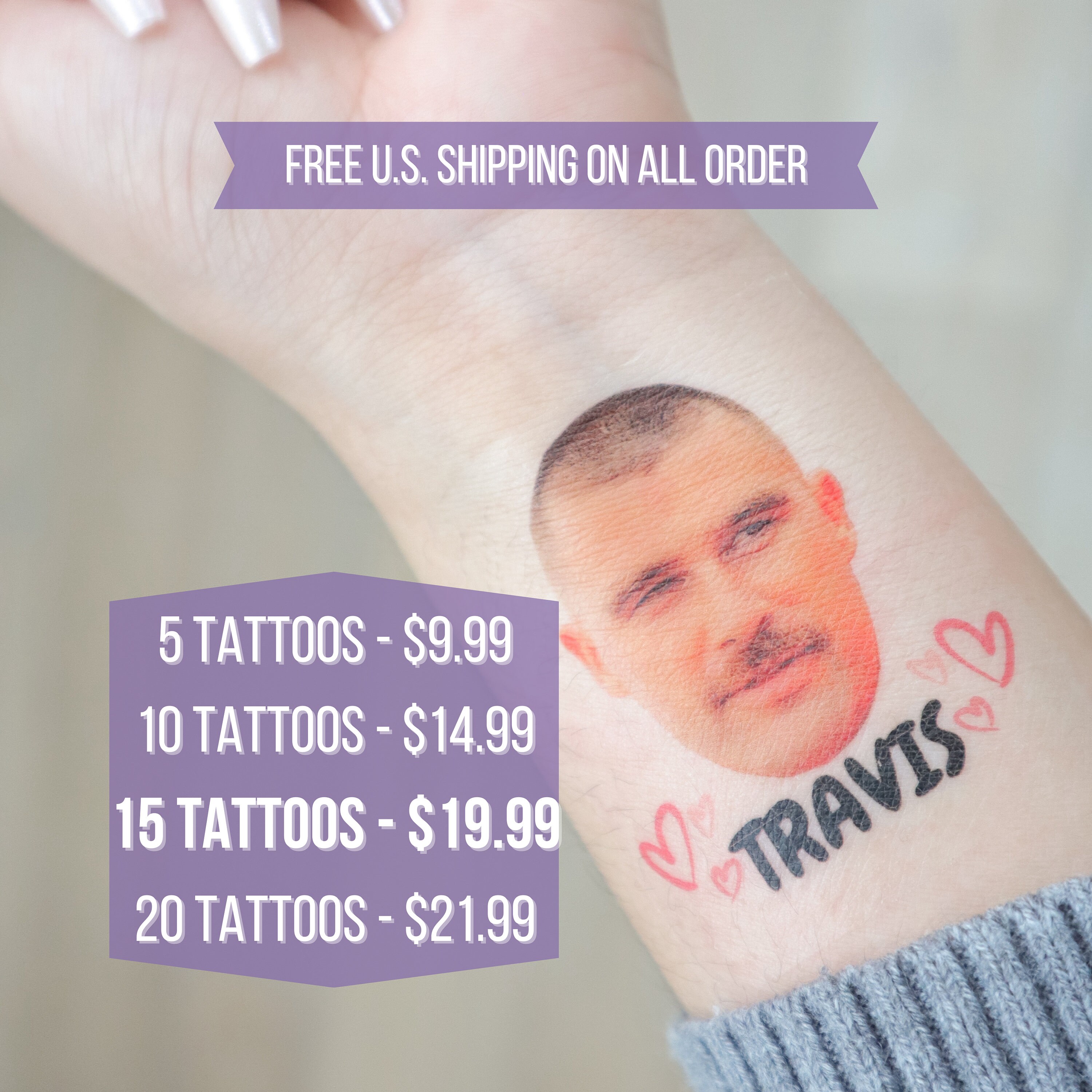 Private Custom Temporary Tattoo (EXPEDITED SHIPPING FEE) - Etsy