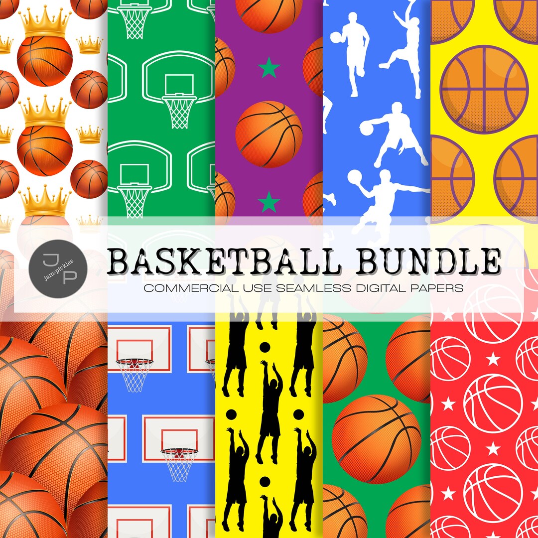 Basketball Digital Paper Pack, Seamless Patterns, Instant Download ...