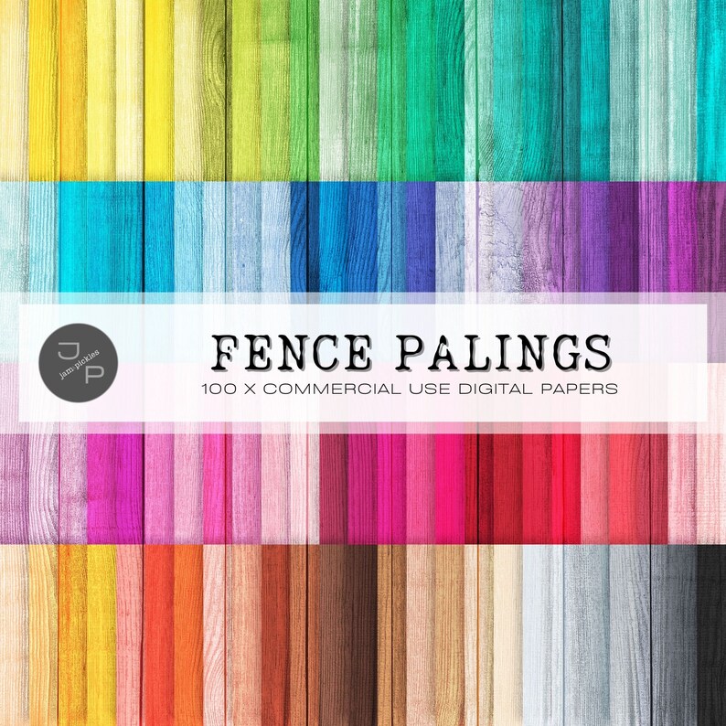 100 Fence Paling Texture Digital Paper, Wood Fence, Commercial Use ...