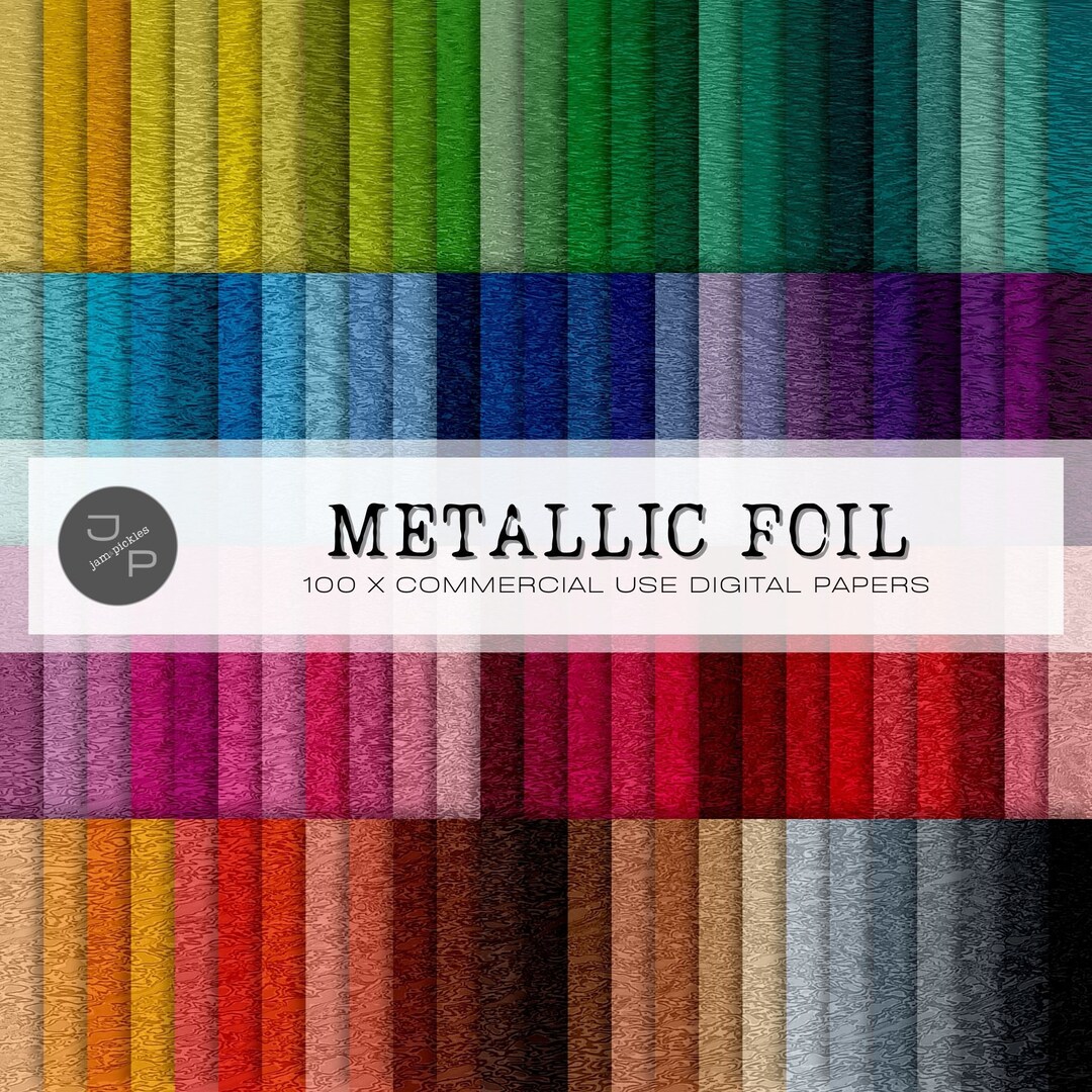 100 Metallic Foil Texture Digital Paper, Foil Pattern, Commercial Use ...