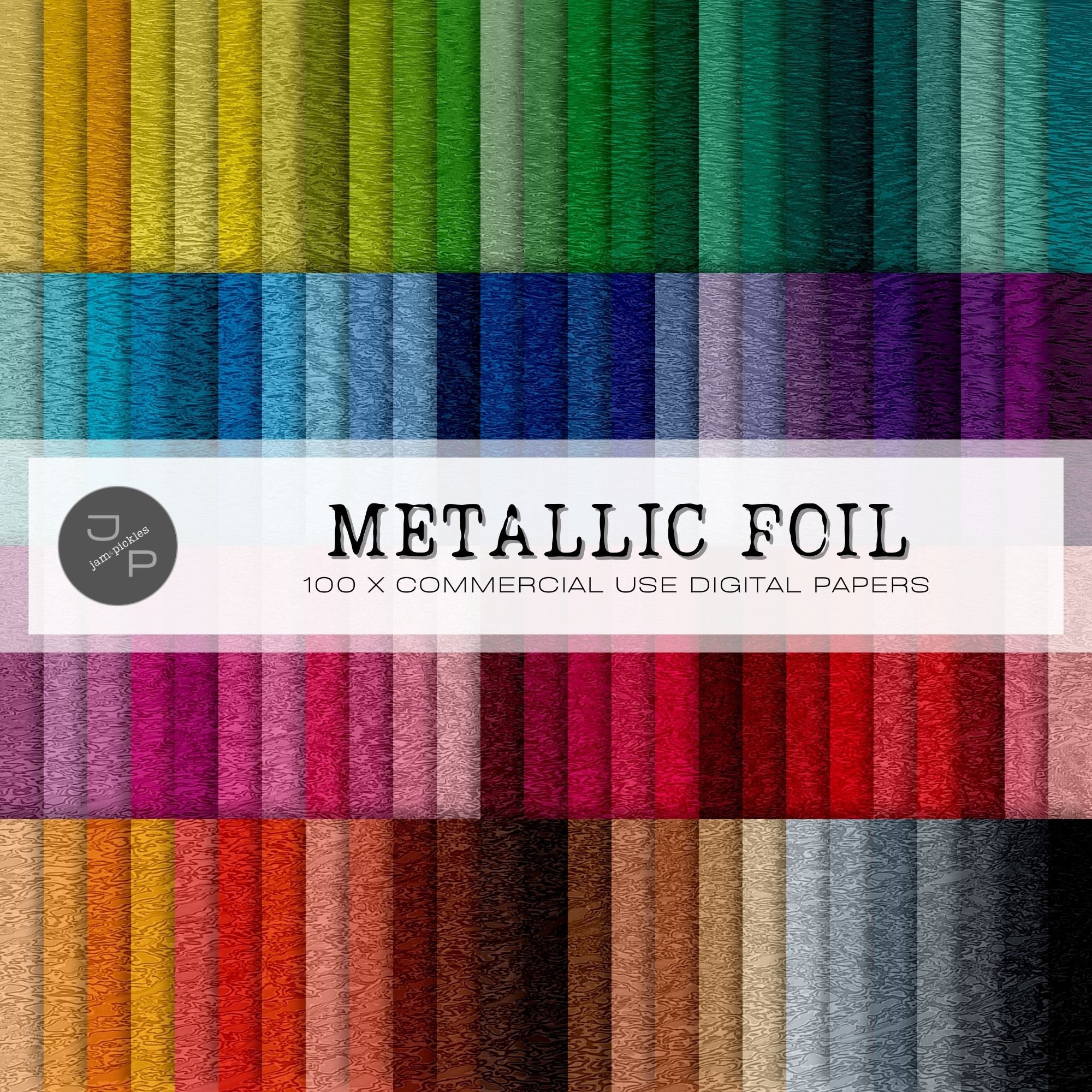 100 Metallic Foil Texture Digital Paper, Foil Pattern, Commercial Use ...