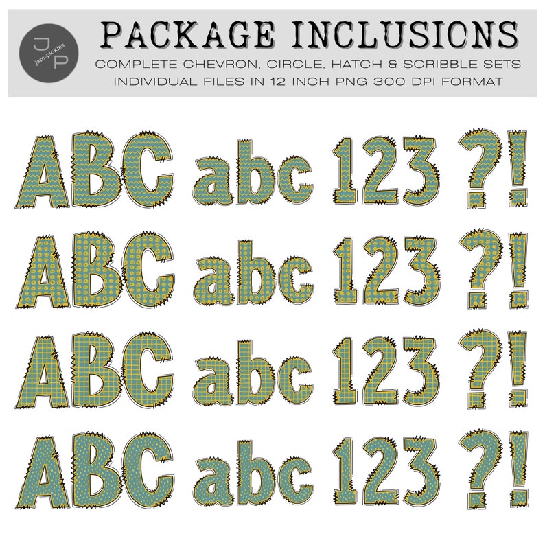 Earthy Boho 26 Alphabet Letters PNG Bundle, Hand Drawn Doodle Letters ...