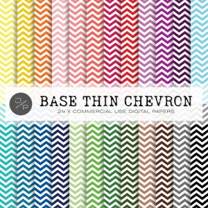 Thin Chevron Digital Paper Pattern, Seamless, 24 Primary Color Paper ...