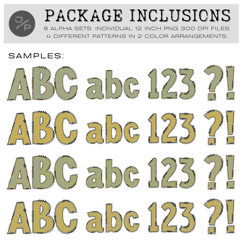 Earthy Boho 4|8 Alphabet Letters PNG Bundle, Hand Drawn Doodle Letters ...